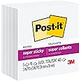 Post-it Super Sticky Notes, 3 x 3-Inches, White, 5-Pads/Pack (654-5SSW ...