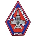 Amazon | アメリカ海軍 第22戦闘攻撃飛行隊 レッドコックス F/A-18 F SUPER HORNET Ver 刺繍 ワッペン 両面 ...