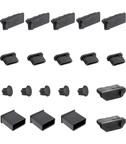 Usb C Cover 52-PC Laptop Port Dust Plug Set – 13 Types, Fits Most PCs ...