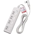 Amazon.co.jp: エルパ (ELPA) 耐雷フラットスイッチ付タップ 雷ガード 延長コード 4個口 2m 125V 15A 扉付 WBS-LS402F(W) : パソコン・周辺機器