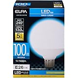 Amazon.co.jp : 朝日電器 エルパ (ELPA) LED電球 ボール球形 G95 (口金E26 / 60W形 / 白色) 5年保証 / 電球 (LDG7D-G-G2103 ...