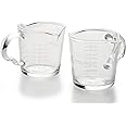 Amazon | 計量カップ 70ml/3OZ エスプレッソショットグラス ハンドル付き グラス ショットグラス 計量カップ 目盛り付き 厚み強化 耐熱ガラス製 お酒グラス ワイングラス ...