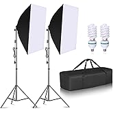 Abeststudio Softbox Lighting Kit, 20"x28"/50x70cm Soft Box Continuous ...