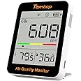 Amazon.co.jp: Temtop CO2モニター 二酸化炭素測定器 携帯型 空気品質チェッカー 温湿度計 リアルタイム検出 大画面 5000ppm対応 家庭用 オフィス 学校向け ...
