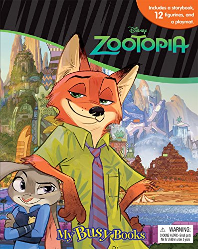 Disney Zootopia My Busy Book + 12 Zootopia Character Mini Figures Set ...