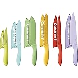 Amazon Basics 12-Piece Color-Coded Kitchen Knife Set, 6 Knives with 6 ...