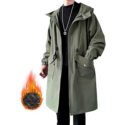 [JausQarq] モッズコート メンズ ミリタリージャケット ロング丈 中綿ジャケット 厚手 アウター フード付き 防寒 防風 ゆったり 無地 カ Amazon | [JausQarq] モッズコート メンズ ミリタリージャケット