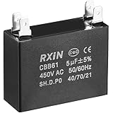 Amazon | GAOHOU CBB61天井ファン用モーターランコンデンサ5uf 250V AC 50/60 Hz 2線 | コンデンサ ...
