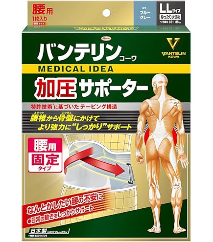 Amazon | バンテリンサポーター 腰椎コルセット ゆったり大きめ/LL