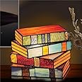 Stained Glass Stacked Books Lamp, Stained Table Lamp, Handcrafted Book ...