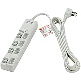 Amazon.co.jp: エルパ (ELPA) スイッチ付タップ コンセント 延長コード LED 上差し 4個口 3m WLS-LU43EB(W) : DIY・工具・ガーデン