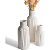 Modern Minimalist White Ceramic Decor Vase Set of 3, Neutral Small ...