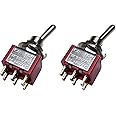 Amazon.co.jp: 6P 中点なし 2個入り 自動復帰タイプ トグルスイッチ AC 6A 125V : 産業・研究開発用品