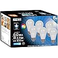 Amazon | LED電球 E26口金 6.9W 60W形相当 昼光色 6500K 850lm RA93 広配光 高輝度 高演色性 省エネ 密閉形器具対応 断熱材施工器具対応 調光不可 6個 ...