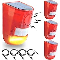 Amazon.co.jp : 太陽警告灯 1パック 屋外 防水 ソーラー充電 防犯アラーム 警報機 人感センサー LEDフラッシュ129dBサイレンサウンド ストロボレッド ワイヤレス 泥棒 ...