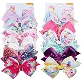 JoJo Siwa Bows 12 days Jojo Bow 8 cm with Unicorn and Rainbow pattern ...