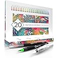 GenCrafts Watercolor Brush Pens Set of 20 Premium Colors - Real Brush ...