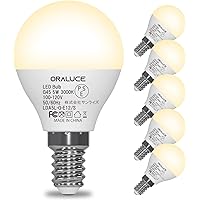 Amazon | ORALUCE LED電球 E12 口金 40W相当 電球色 3000k 5W 450lm 220度広配光 高演色 小型電球 密閉器具対応 調光不可 PSE認証 6個入 ...