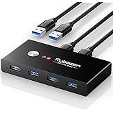UGREEN USB 3.0 Switch Selector 2 Computers Share 4 USB A Ports KVM ...