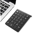 Bluetooth Number Pad for Laptop, Wireless Numeric keypad, 28 Keys Numpad Number Keypad Bluetooth ...