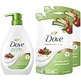 Amazon | Dove(ダヴ) ボディソープ ホホバオイル＆サンダルウッド (ボディウォッシュ) 本体+詰め替え用 470g+330g×2個 | Dove | ボディソープ 通販