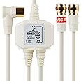 Amazon | DXアンテナ 分波器 アンテナ分波器 【2K 4K 8K(3224MHz)対応】 地デジ・BS/CS放送対応 入力側ケーブル2m/出力側ケーブル0.5m ケーブル一体型 ...