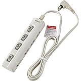 Amazon.co.jp: エルパ (ELPA) スイッチ付タップ 雷ガード コンセント 延長コード LED 横差し 4個口 2m WLS-LY420MB(W) : パソコン・周辺機器