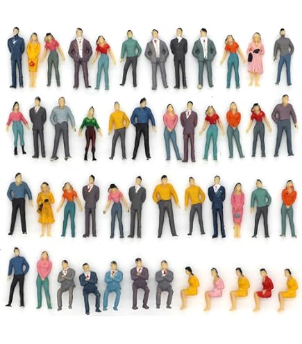 P4803 24pcs Model Trains O Scale 1:50 Seated Figure People 6 Different ...