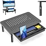 ERGOMAKER Monitor Stand - Height Adjustable Ergonomic Monitor Riser ...