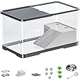 Amazon | AIYOI 亀の飼育ケース 亀 水槽 大きい カメ用水槽 初心者セット 13点セット 【蓋付き/収納機能/水交換超簡単/餌やりが便利】 透明 軽量 両生飼育箱 亀ケージ 脱出 ...