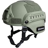 Amazon.co.jp: SHENKEL シェンケル MICH 2002 PJタイプ タクティカルヘルメット ヘルメット サイドレール NVGマウント (グレー) サバゲーワッペン付き ...