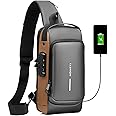 Amazon.co.jp: ROWCES メンズ スリングバッグ パック ロック付き 防水 盗難防止 チェストバッグ USB充電ポート付き ショルダーバッグ クロスボディバックパック : ファッション