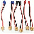 Amazon.co.jp: Hengfuntong-Elec 充電用コネクター 変換コードXT30 XT 30メス EC2 EC 2 jst bec Futabaオス 6個RC リポバッテリー ...