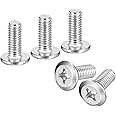 Amazon | uxcell M6x15mmフラットラウンドヘッドのPhillipsヘッドねじ 12個セット 304ステンレス鋼製のPhillipsドライブマシンねじ フルスレッド 明るい ...