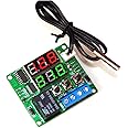 Amazon.co.jp: 赤+緑5Vデジタル温度コントローラーモジュールサーモスタットスイッチ（NTC防水ミニ温度センサー制御ボード付き ...