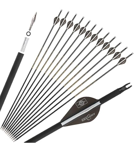 Feather Archery TOPARCHERY Premium 30" Carbon Hunting Arrows With 4 ...