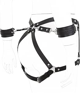 Amazon | Emoi 手枷 拘束グッズ ハーネス ボンデージ smグッズ 女性 拘束 セクシー 美尻 拘束テープ ガーターベルト ゴシック 貞操帯 手錠 大人の玩具 かわいい 拘束具 ...