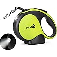 Amazon | Pecute 伸縮リード LEDライト付き 引き込み式犬リード 巻き取りがスムーズで 強いナイロンテープ 一時停止 小・中・大型犬対応 荷重30kg 長さ5m ...