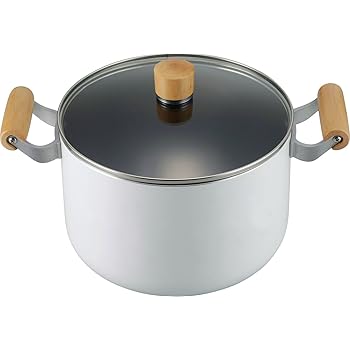 Amazon.co.jp : 和平フレイズ 両手鍋 シチュー鍋 カレー鍋 シチューポット 22cm IH対応 ガラス蓋付 3層コート ポリゴ・エバーモイスト ホワイト ノルディーズ NR ...