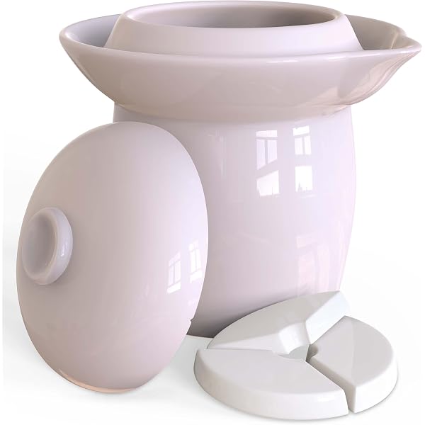 Water Seal Fermenter Vencer 2 Liter Ceramic Fermentation Crock ...