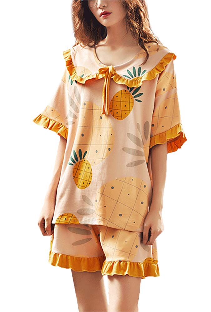 Improd パジャマ 上下セット 2点セット部屋着 寝間着 花柄 コットン 夏 可愛いお姫様 | コレクションファッションデザイン