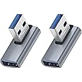 Amazon.co.jp: USB 3.1 Gen2 アダプタ L字型 2個セット Suptopwxm USB L字 USB L型 タイプA オス メス 10Gbps 高速データ伝送アダプタ ...