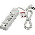 Amazon.co.jp: エルパ(ELPA) スイッチ付タップ コンセント 延長コード 省エネ ランプレス 3個口 1m 125V 15A WLS-U31EB(W) : パソコン・周辺機器