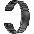 Amazon.co.jp: [MaKTech] チタンバンド ガーミン用 22mm クイックリリース メタルブレスレットストラップ トータス ...