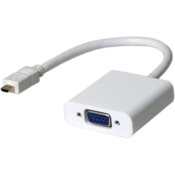 Amazon | MacLab. Micro HDMI - VGA ( Dsub ) 変換 アダプタ 22cm ホワイト 【 相性保証 付 ...