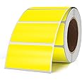 YIKIADA Rectangular Yellow Color Coding Label 1 X 2 Inch Self Adhesive Vinyl Waterproof Writable ...