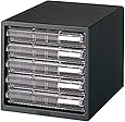 Amazon | プラス レターケース A4縦 浅型5段 LC-105A 16-083 ブラック | 引き出し仕切り・トレー | 文房具・オフィス用品