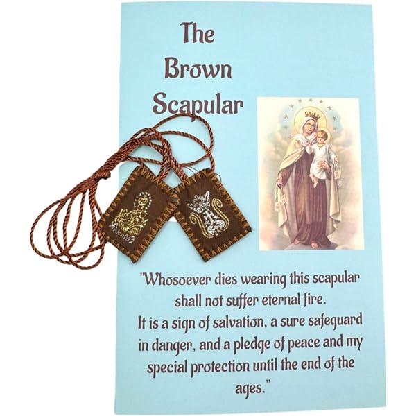 Wool Scapulars Catholic 10 Pack Brown Scapulars With Gold Embroidery ...
