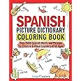 Spanish Picture Dictionary Coloring Book: Over 1500 Spanish Words and ...