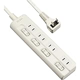 Amazon.co.jp: エルパ (ELPA) ランプレスタップ スイッチ コンセント エコ 4個口 1m 125V 15A 屋内専用 WLS-410EB(W) : パソコン・周辺機器